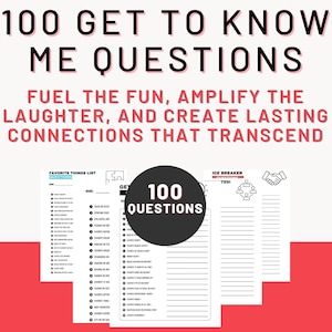 Get to Know Me Questions Bundle | 100 Ice Breaker Printable ...