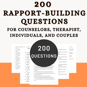 Building Rapport Questions for Counselors Therapist Clients ...