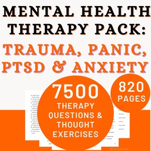 Trauma PTSD Anxiety Bundle Mental Health Therapy Workbook Ptss Disorder ...