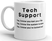 Tech Support Mug Funny Tech Geek Coffee Cup Information - Etsy