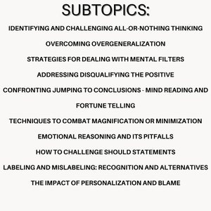 Cognitive Distortion Therapy Thought Exercise Unhelpful Thinking ...