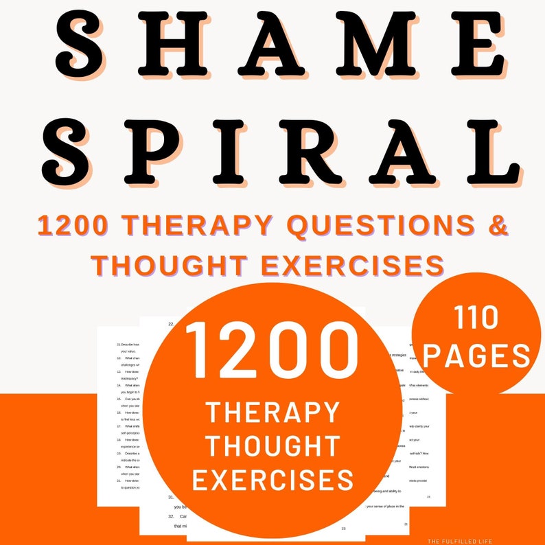 Shame Spiral Therapy Guilt Workbook Forgiveness Worksheets Healing Self ...
