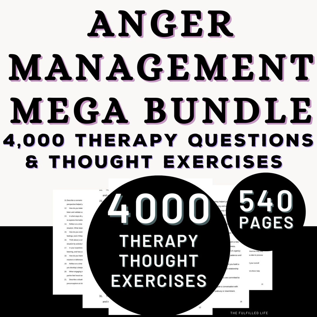 Anger Management | Angry Impulse Control Therapy Questions Bundle ...
