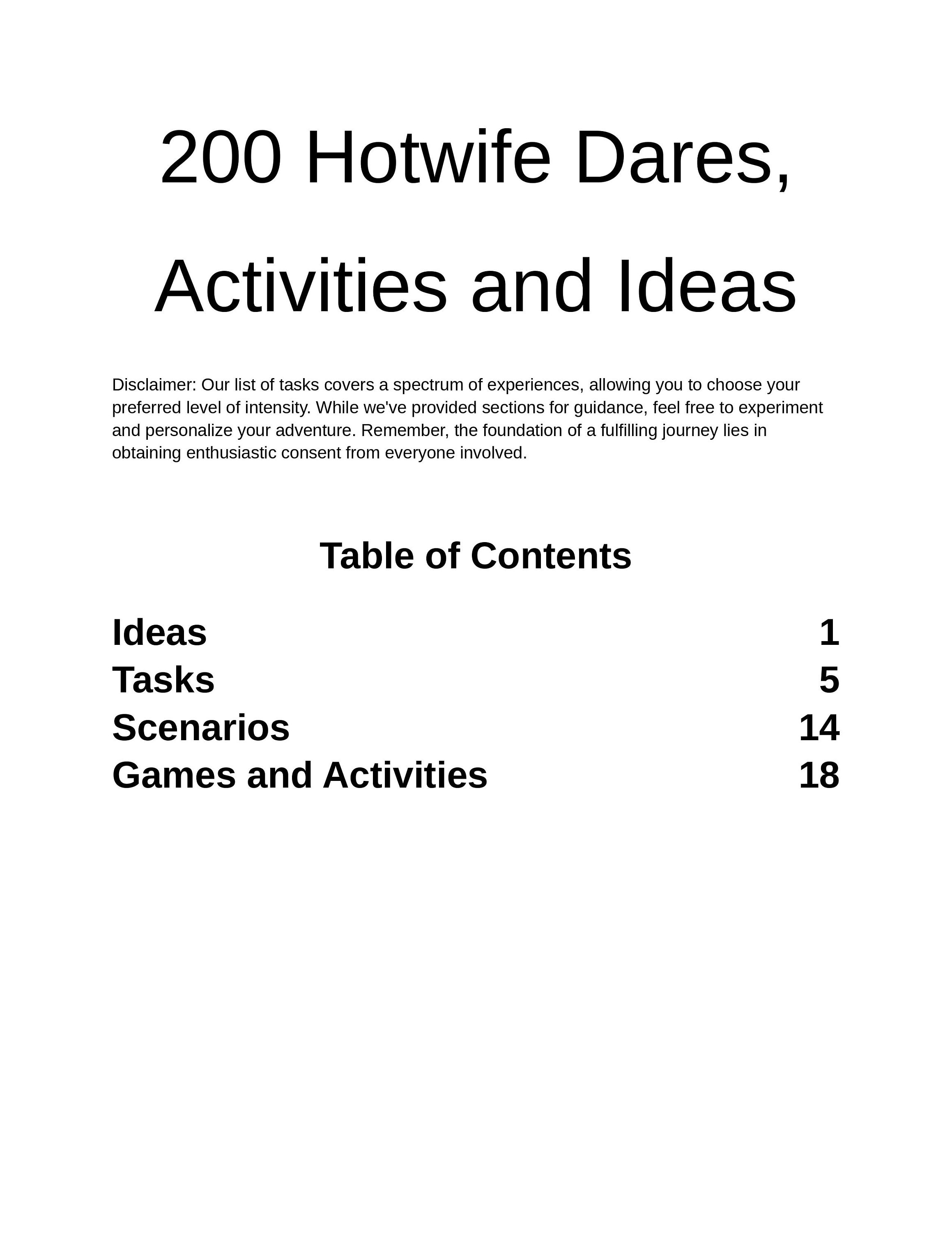 Hotwife Dares Ideas Activities Cuckold Activities Printable Femdom
