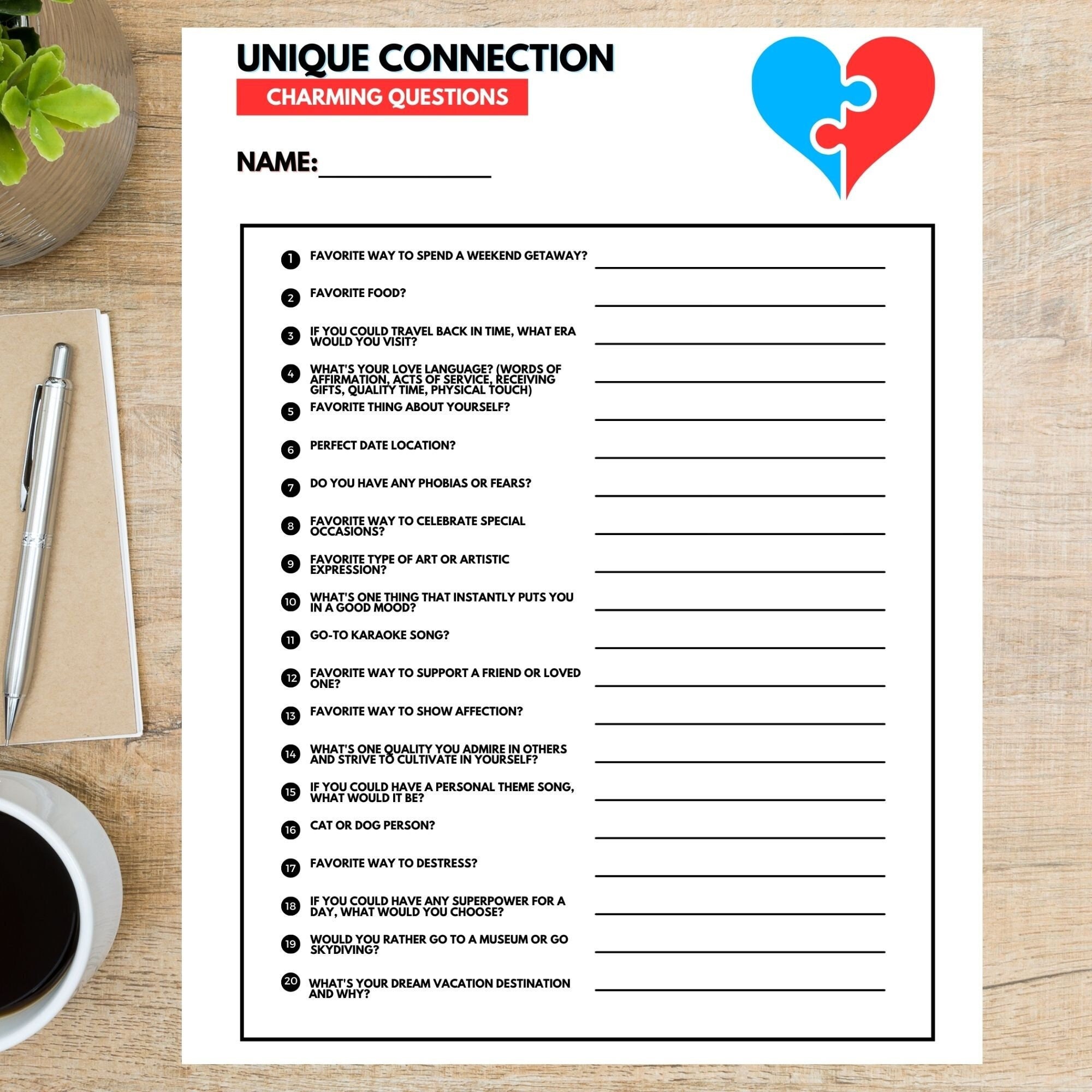 Couples Questionnaire | Spouse Bonding Activity | Get to Know Partner ...