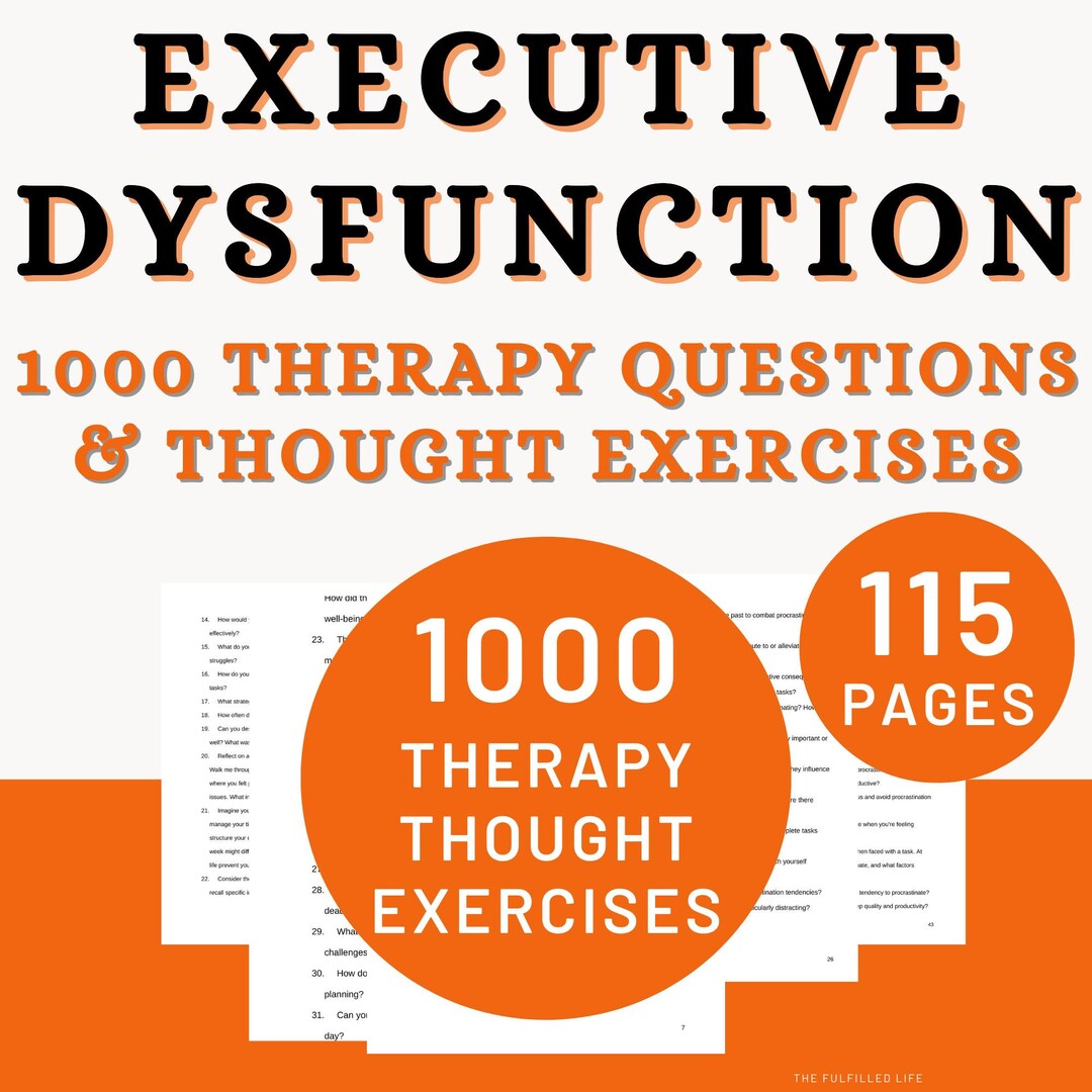 Executive Dysfunction | ADHD Therapy Worksheets Focus Functioning ...