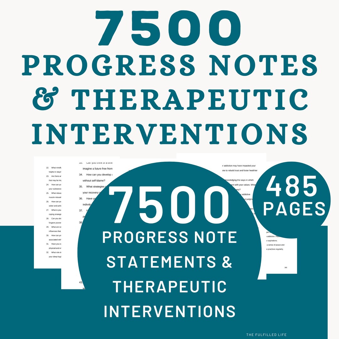 Therapy Progress Note Statements | Therapeutic Interventions Resource ...