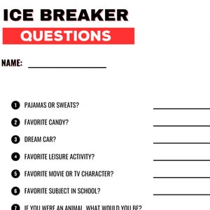 Ice Breaker Questions | Introduction Survey | About Me Questionnaire ...