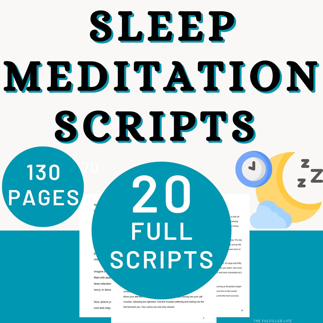 Sleep Meditation Script Bedtime Guided Affirmation Therapy Deep ...
