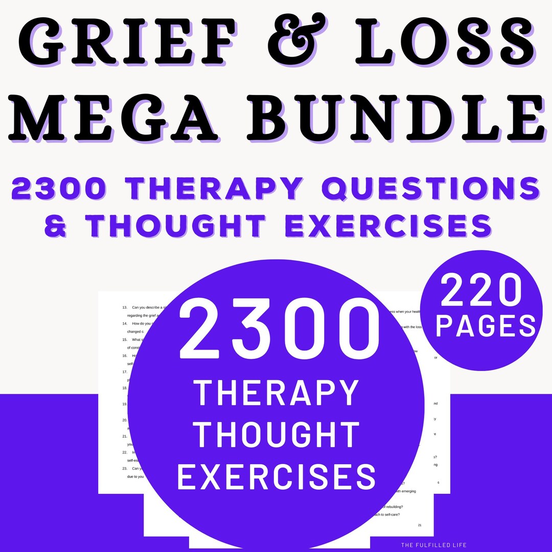 Grief and Loss Therapy Bundle | Bereavement Healing Workbook | Mourning ...