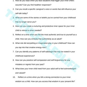 Healing Inner Child Therapy Questions | Reparenting Childhood Trauma ...