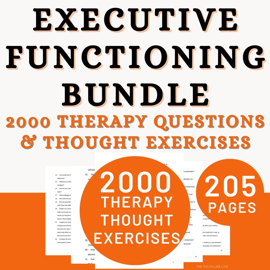 Executive Functioning Bundle | ADHD Therapy Worksheets Focus Workbook ...