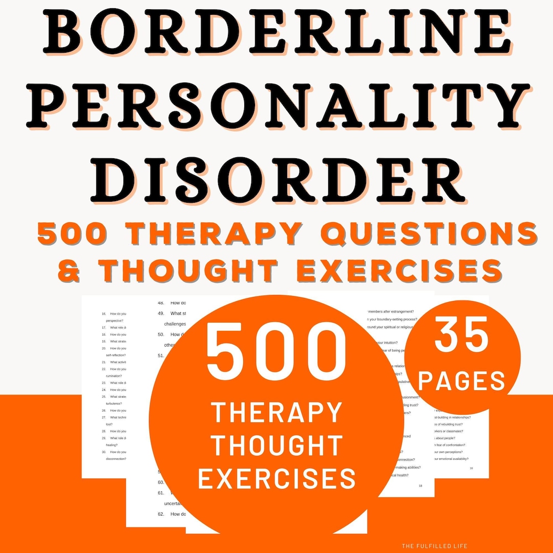 Borderline Personality Disorder | BPD Treatment Therapy Worksheets ...