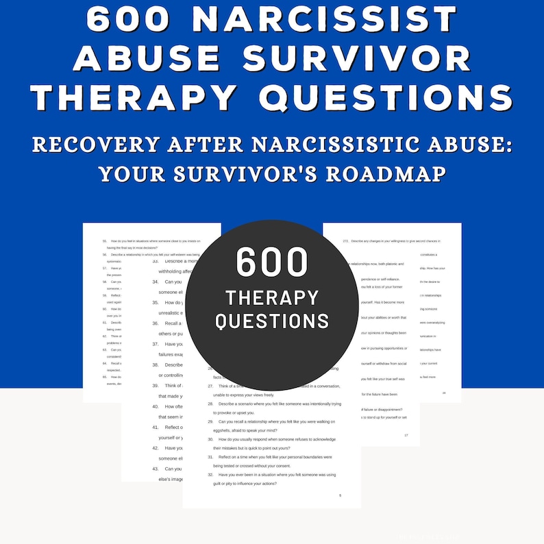 600 Therapy Questions for Narcissist Abuse Survivors Narcissism Recover PTSD Gaslighting ...