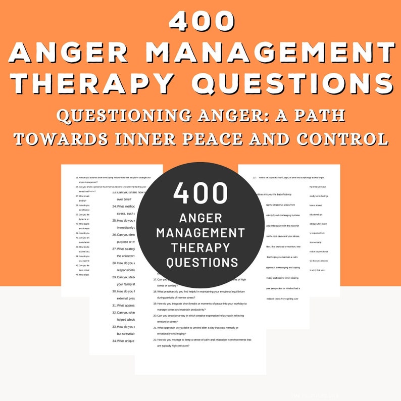 400 Anger Management Therapy Questions Anger Issues Coping Skills ...