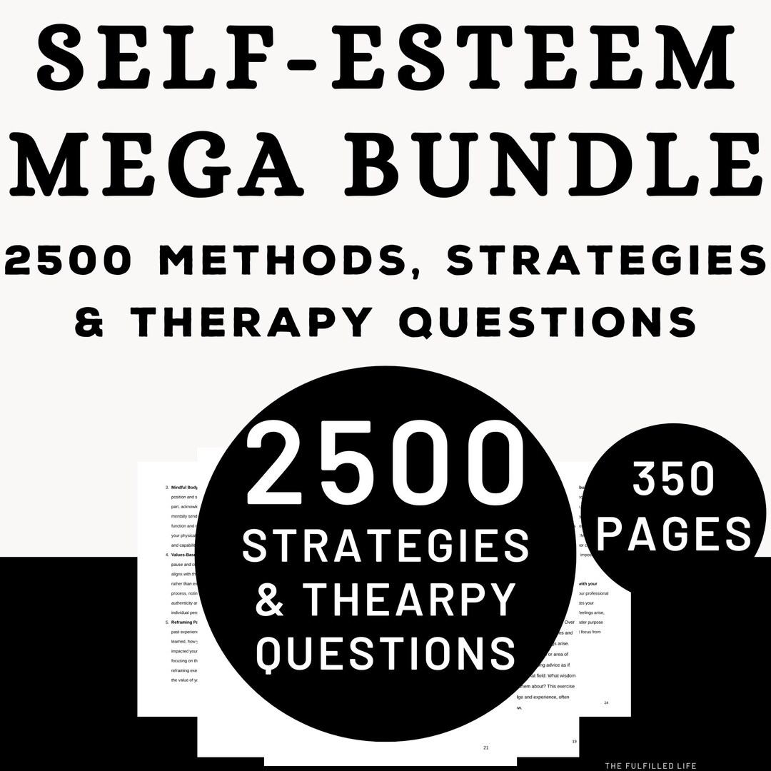 Self-esteem Bundle | Confidence Therapy Workbook | Self Worth Positive ...