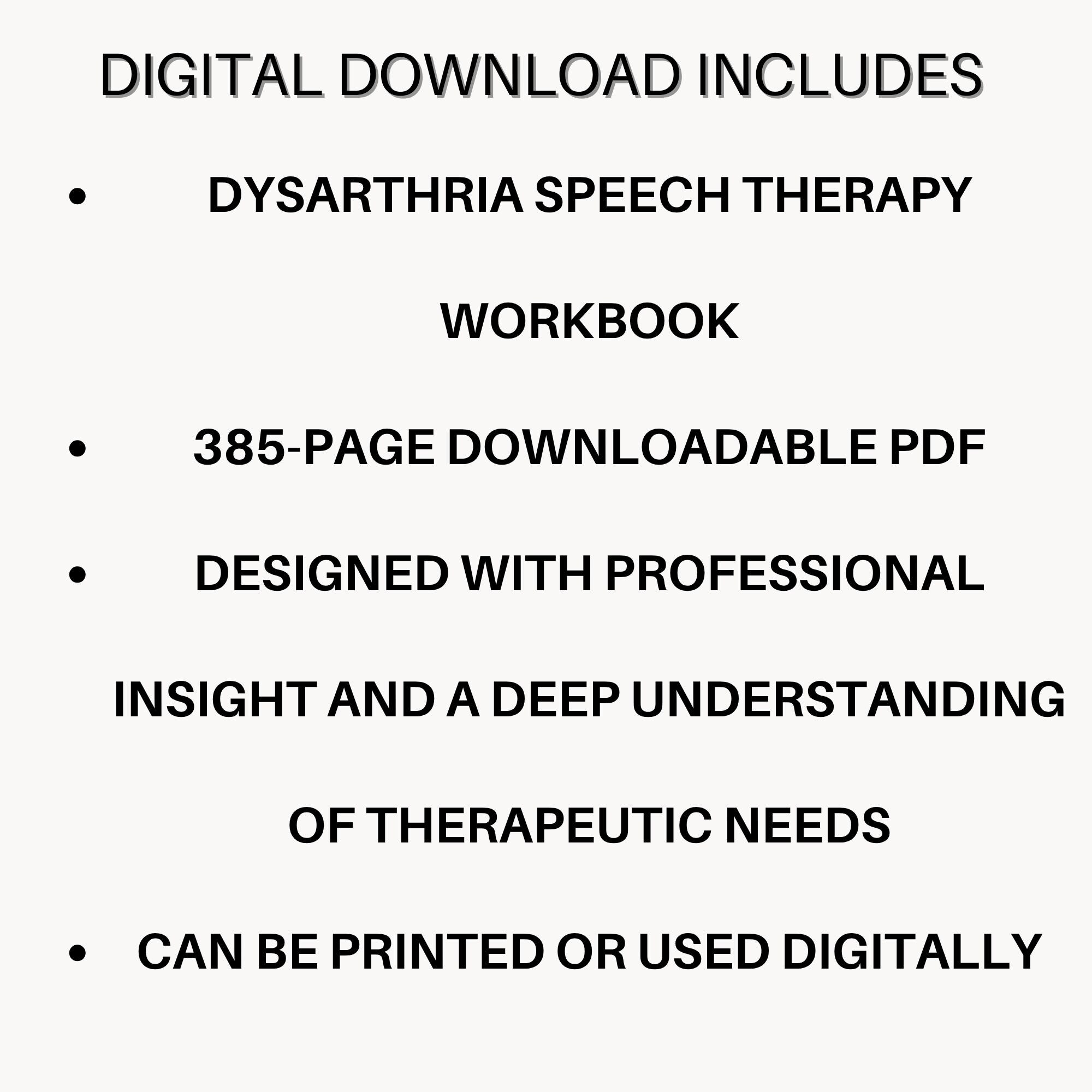 Dysarthria Therapy Workbook | Speech Therapist Adult & Children ...