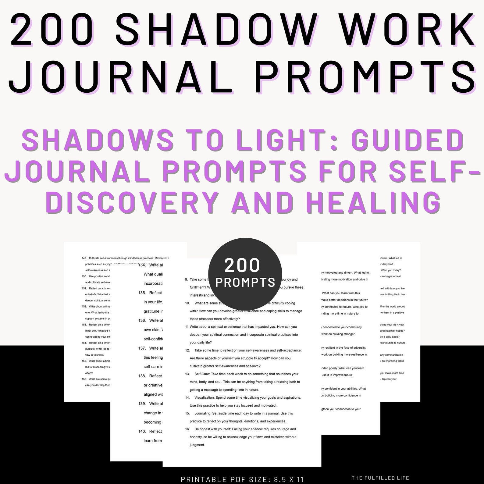Shadow Work Journal Prompts, Shadow Work Writing Idea Workbook, Trauma ...