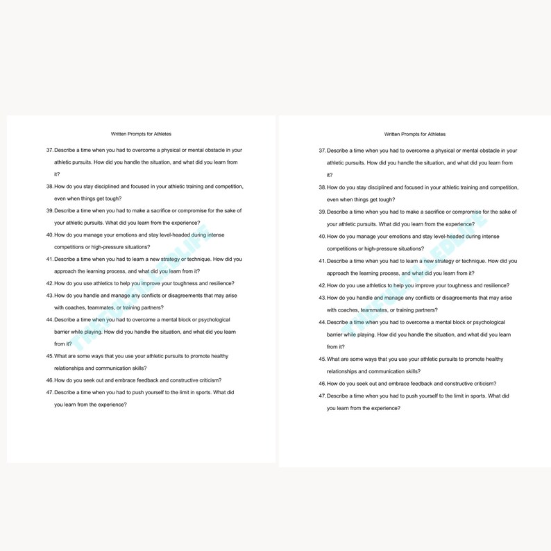 Written Prompts for Athletes 100 Journal Sports Player Questions, Diary ...