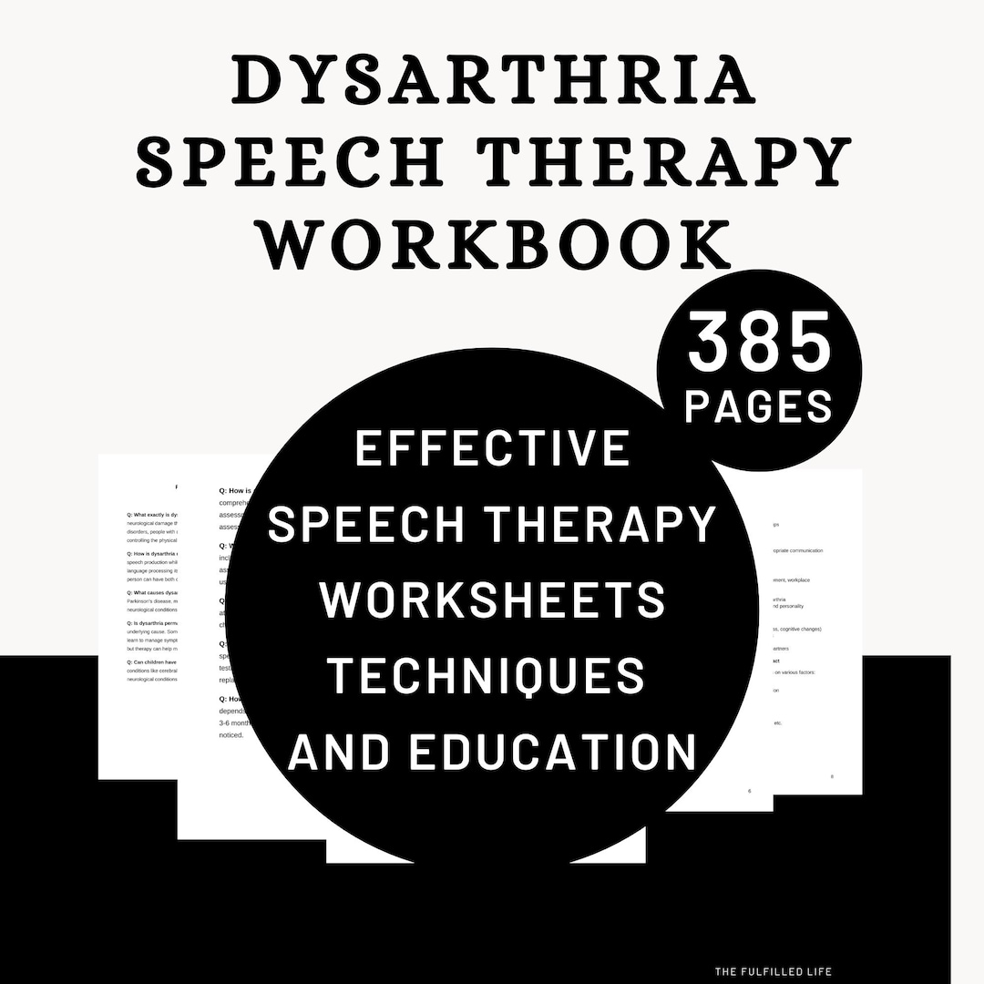 Dysarthria Therapy Workbook | Speech Therapist Adult & Children ...