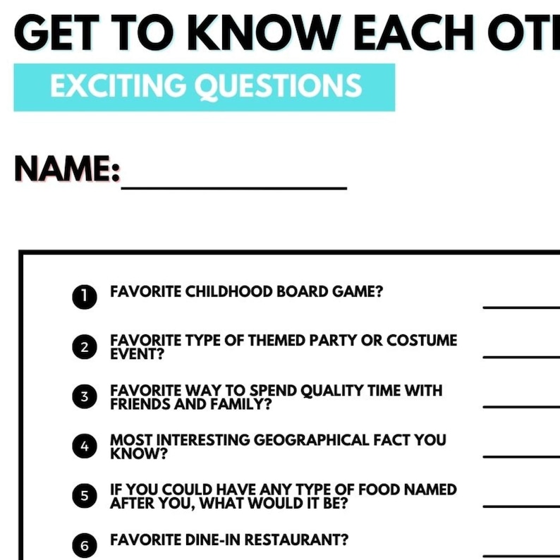 Family Get to Know Bundle | Game Night Reunion Question| Bonding ...