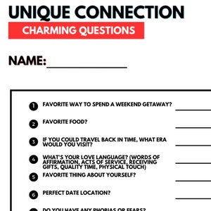 Couples Questionnaire Spouse Bonding Activity Get to Know Partner ...