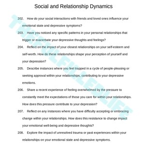 600 Depression Therapy Questions Mental Health Self-esteem Workbook ...