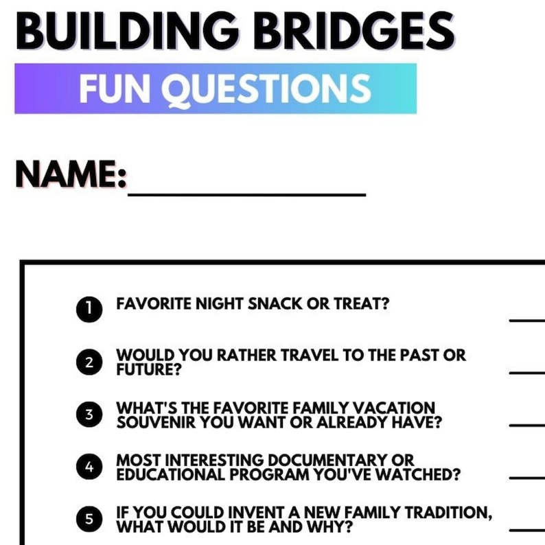 Family Questionnaire Get to Know Parents Questions Teen Kids Biography ...