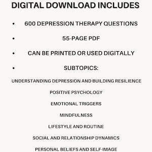 600 Depression Therapy Questions Mental Health Self-esteem Workbook ...
