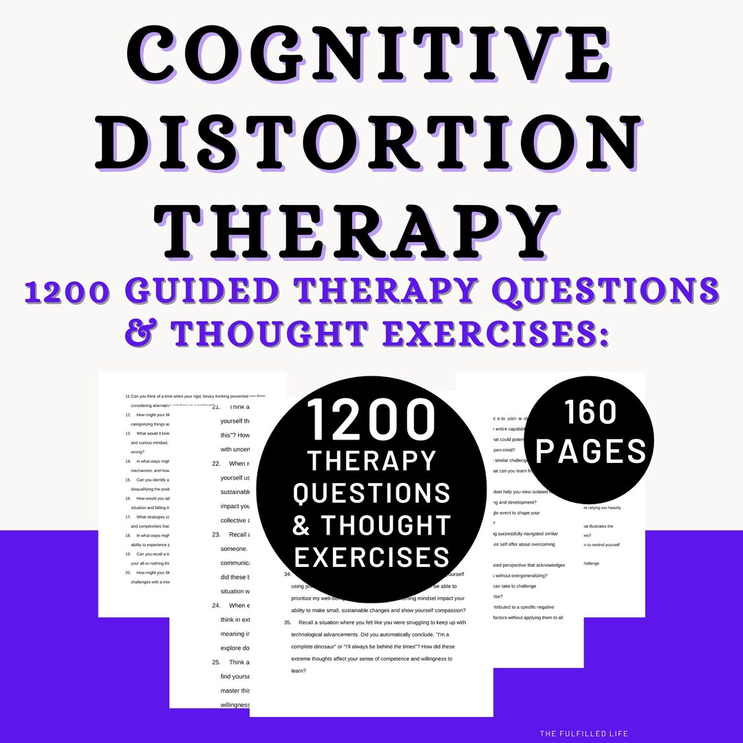 Cognitive Distortion Therapy | Thinking Styles Worksheet Processing ...