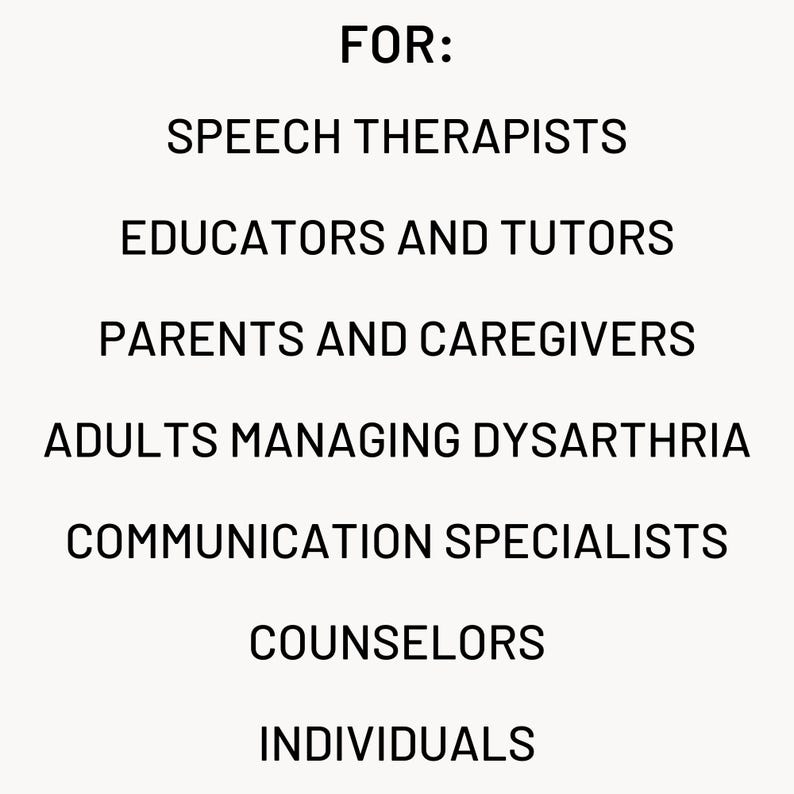 Dysarthria Therapy Workbook | Speech Therapist Adult & Children ...