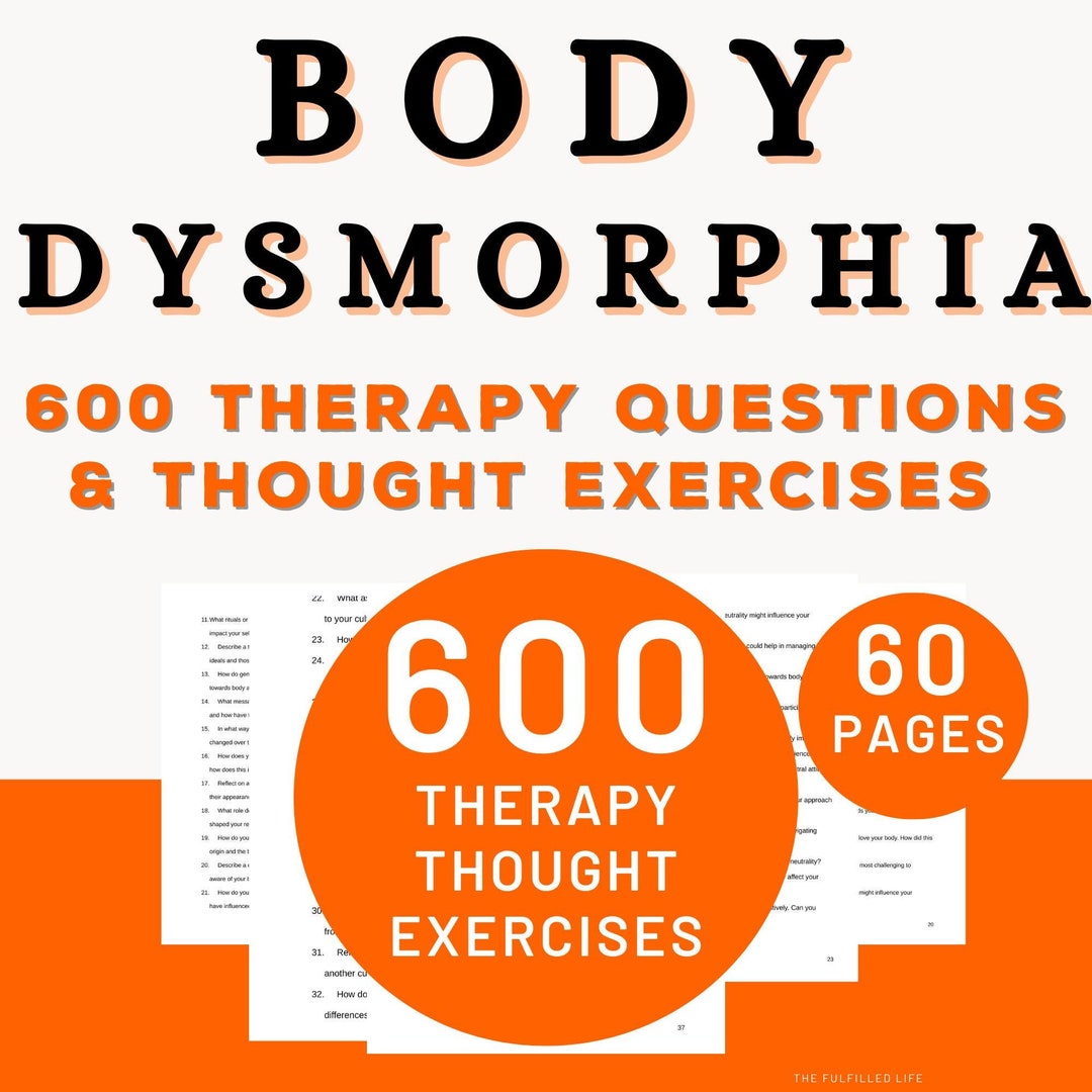 Body Dysmorphia Image Issues Therapy Workbook Body Positivity Worksheet ...