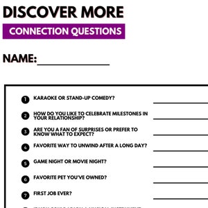 Date Night Questionnaire Printable Bundle Relationship Activity ...