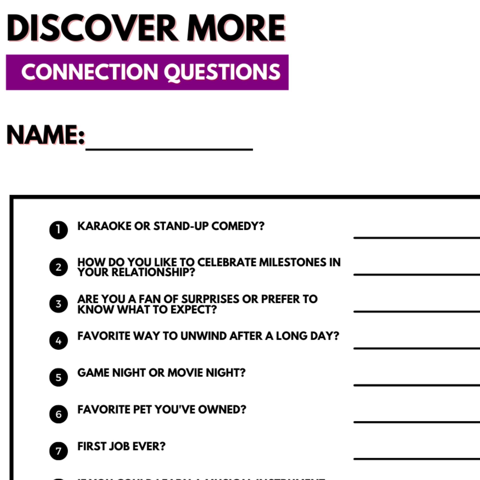 Date Night Questionnaire Printable Bundle Relationship - Etsy