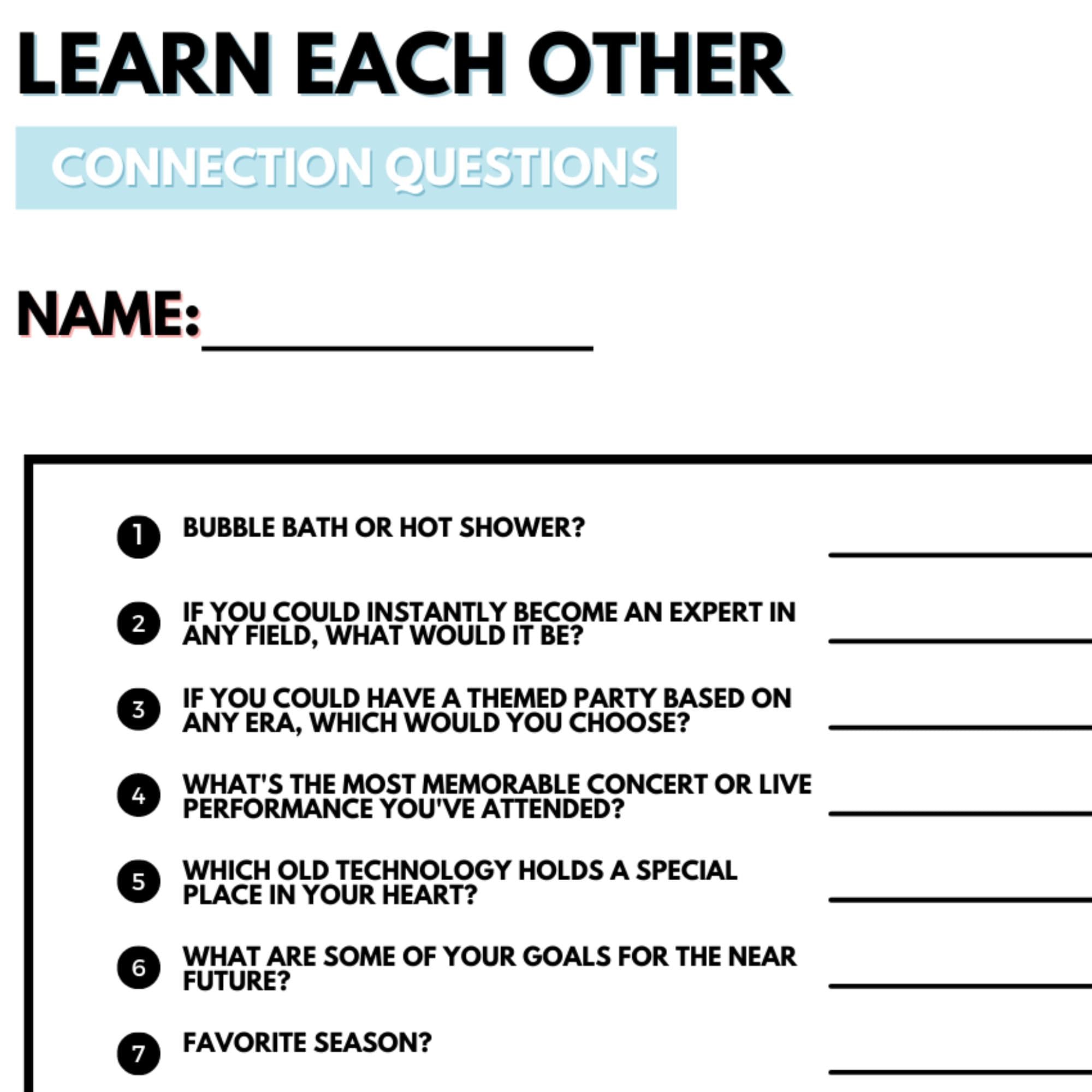 Date Night Questionnaire Printable Bundle Relationship - Etsy