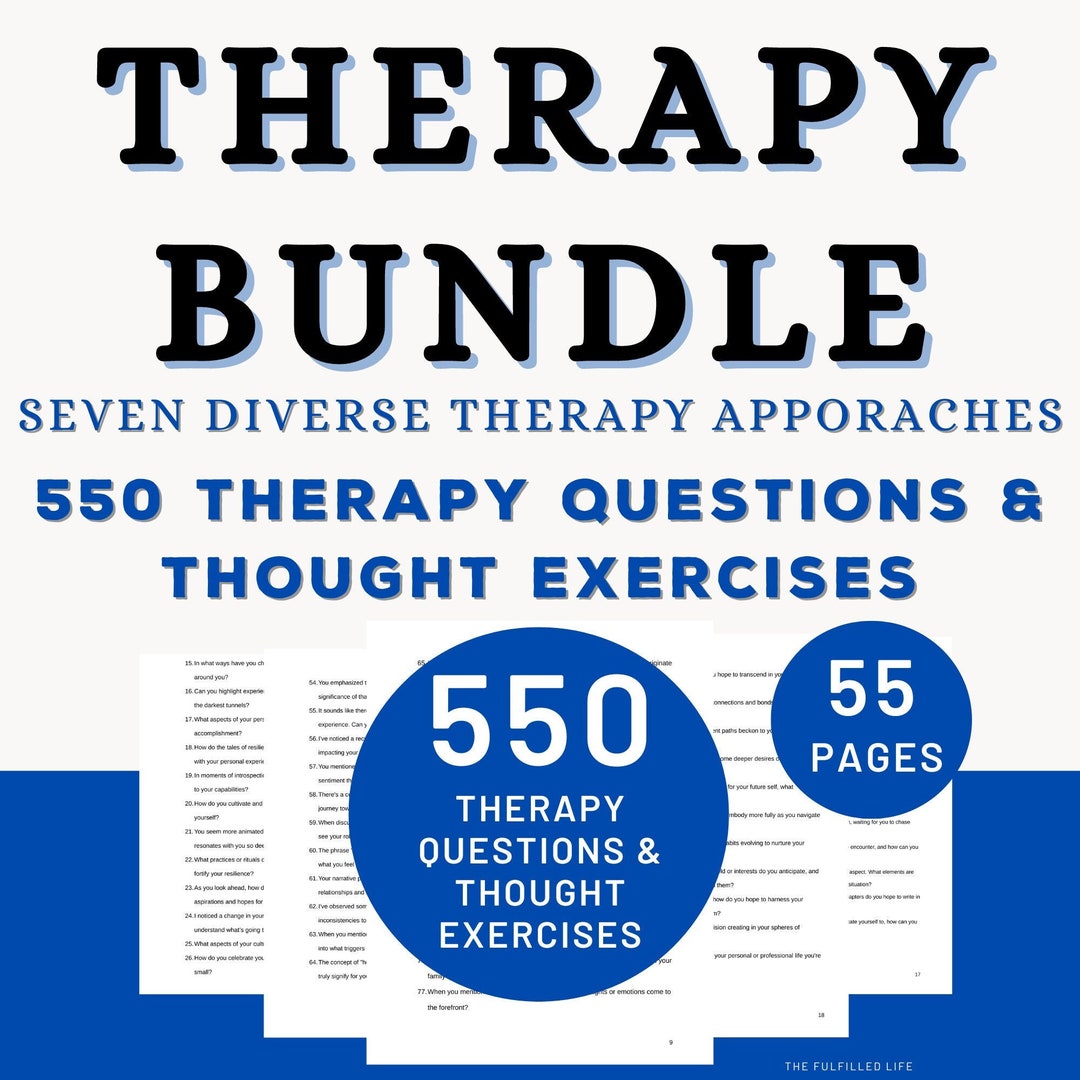 Therapy Bundle Therapist Psychotherapy Question | CBT MI Narrative Gestalt Counselor Workbook ...
