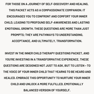 Healing Inner Child Therapy Questions | Reparenting Childhood Trauma ...