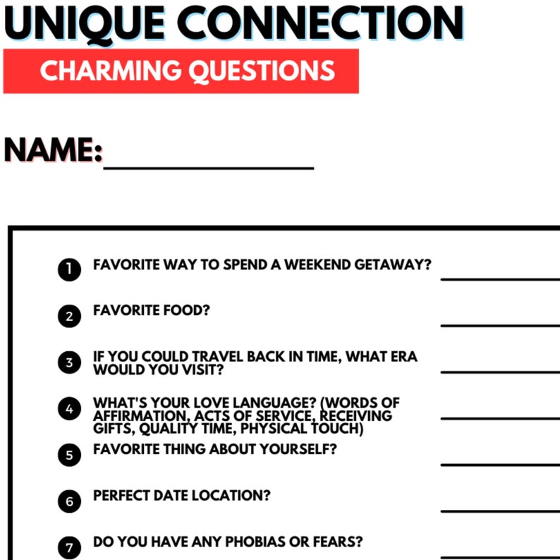 Date Night Questionnaire Printable Bundle Relationship - Etsy