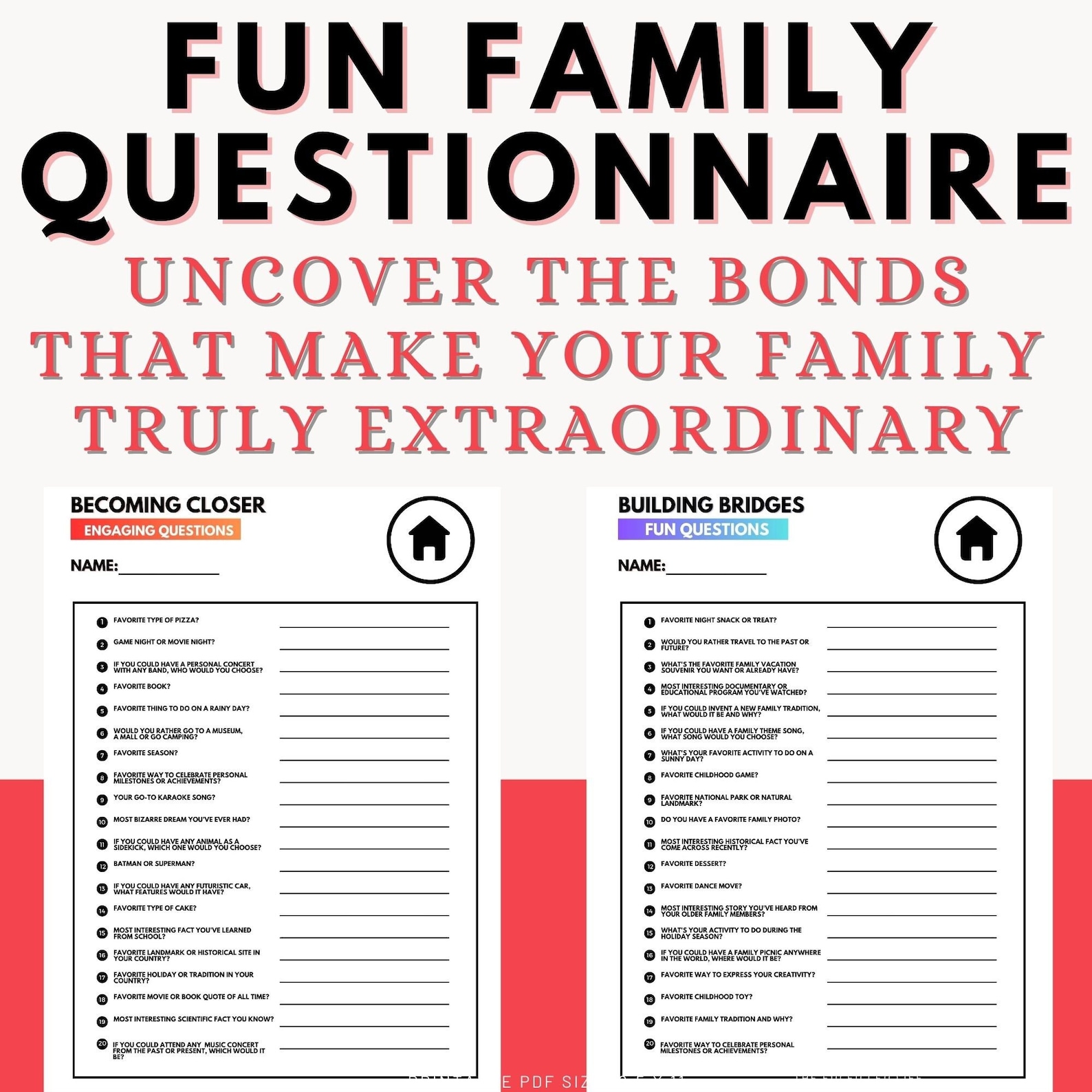 Family Questionnaire Get to Know Parents Questions Teen Kids Biography ...