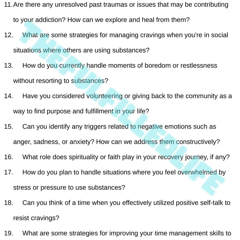Sobriety Therapy Addiction Questions Exercises | Recovery Relapse ...
