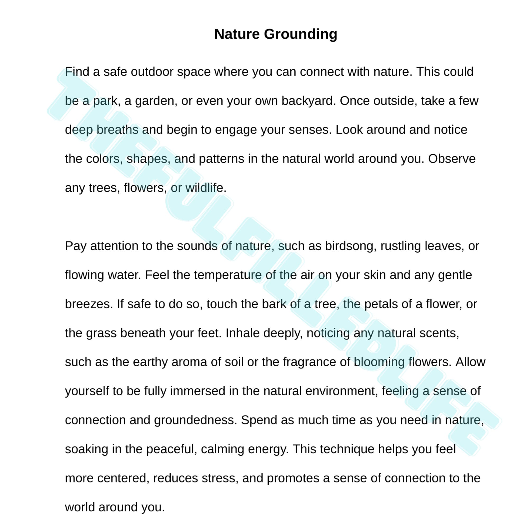 Grounding Techniques Therapy | Earthing Mindfulness Calming Ecotherapy ...