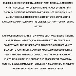 IFS Therapy Questions Exercises 300 Internal Family Systems Parts ...