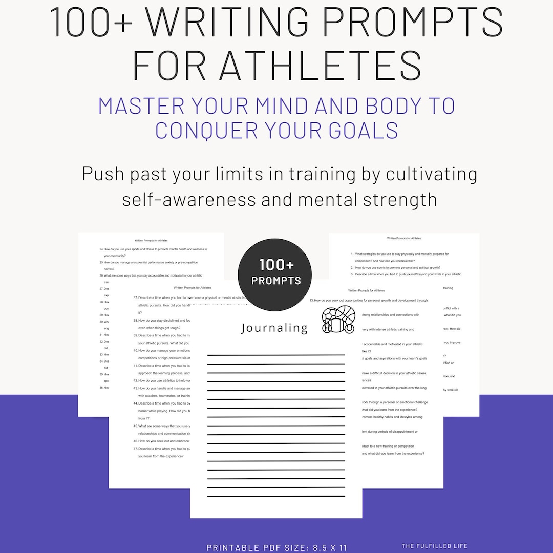Written Prompts for Athletes 100 Journal Sports Player Questions, Diary ...