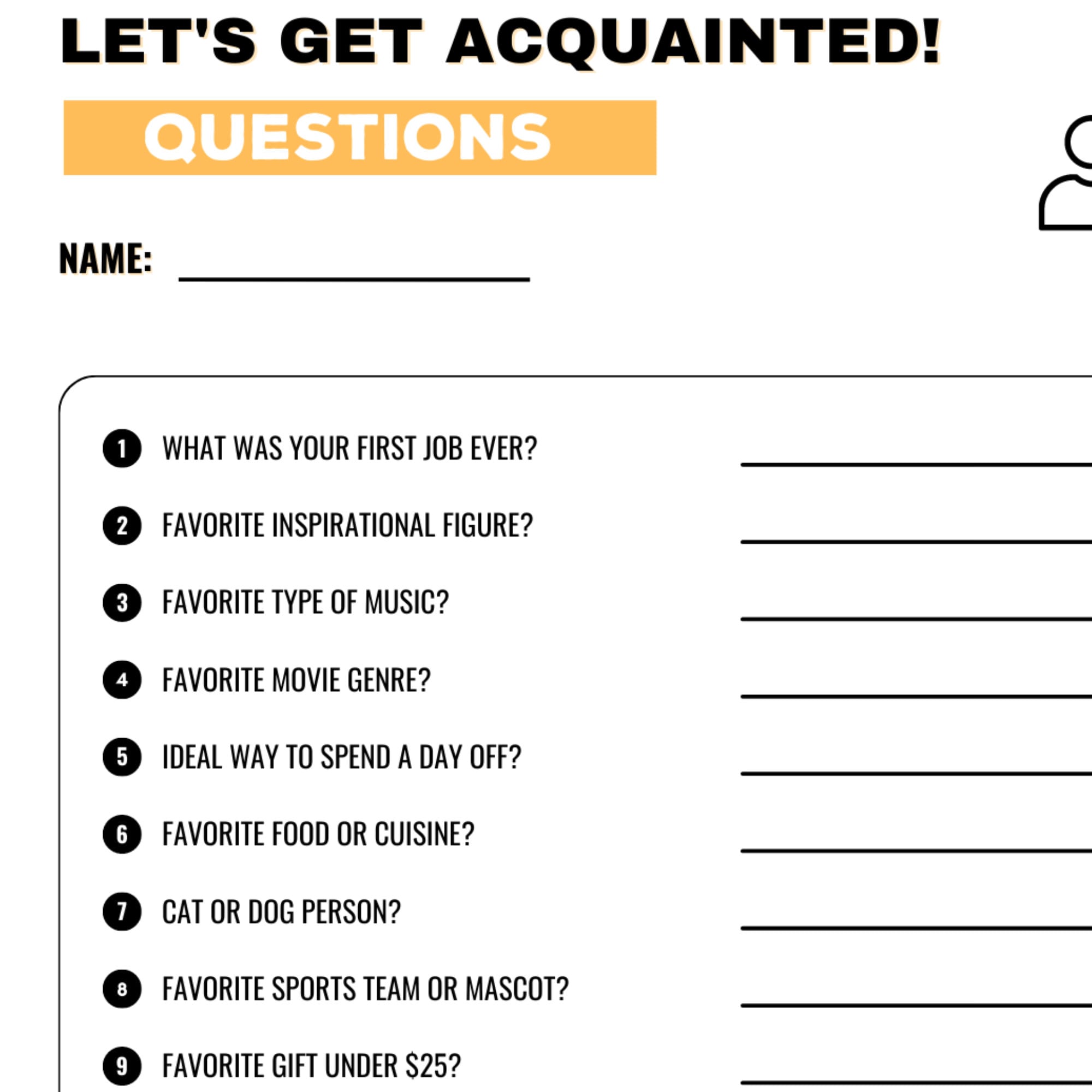 Get to Know Me Questions Bundle 100 Ice Breaker Printable - Etsy