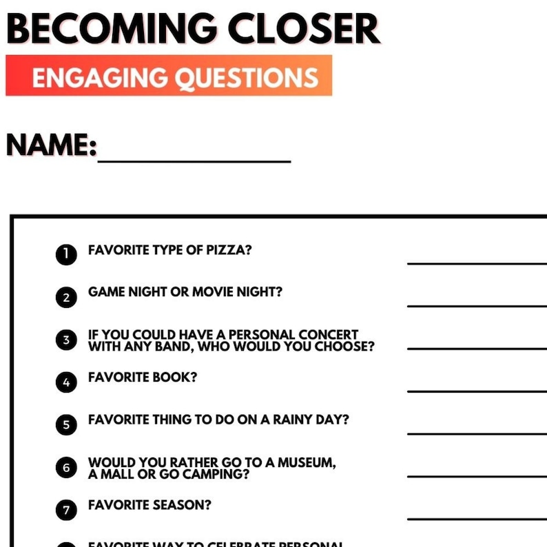 Family Questionnaire | Get to Know Parents Questions | Teen Kids ...