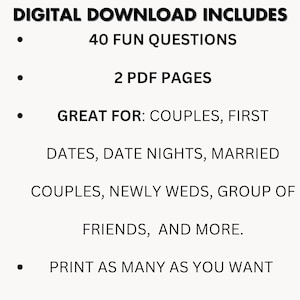 Get to Know Your Partner | Couples Questionnaire Date Night Activity ...