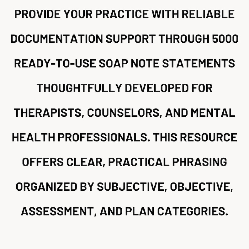 Soap Note Statements | Therapy Intervention Examples Reference Guide ...
