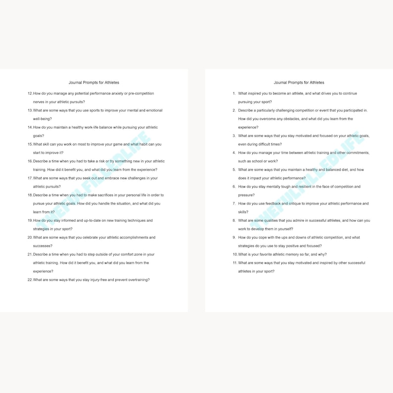 Journal Prompts for Athletes, 100 Journaling Sports Questions, Ideas ...