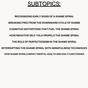 Shame Spiral Therapy Guilt Workbook Forgiveness Worksheets Healing Self ...