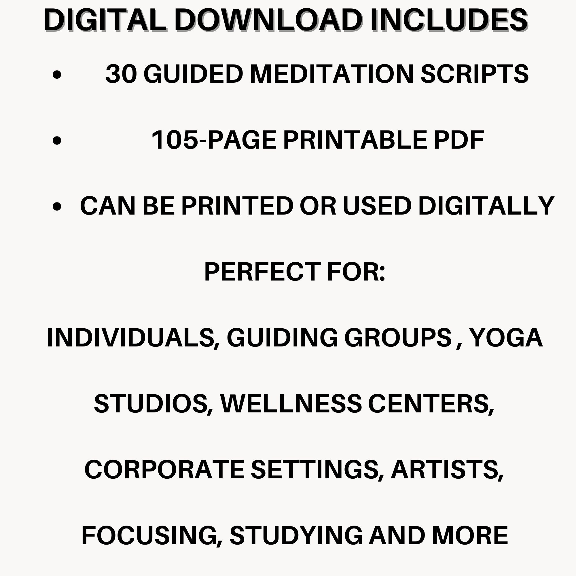 Guided Meditation 30 Scripts Bundle | Therapy Aid Mindfulness ...